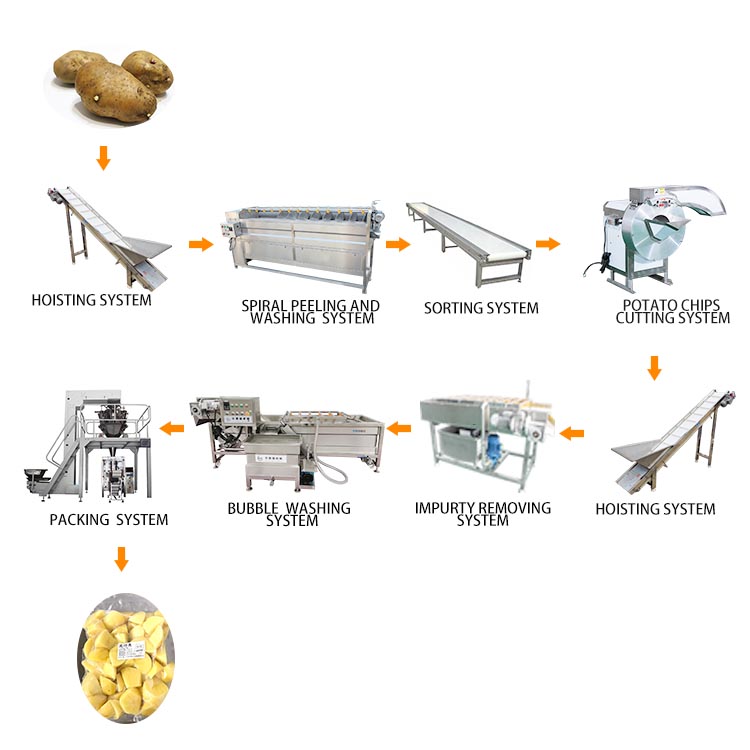 Potato washing peeling machine / processing line - Vegetable washing ...