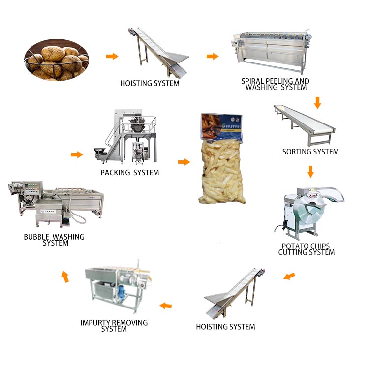 Potato washing peeling machine / processing line - Vegetable washing ...